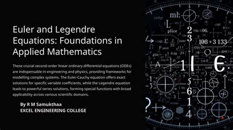 Euler And Legendre Equations Foundations In Applied Mathematics Pptx