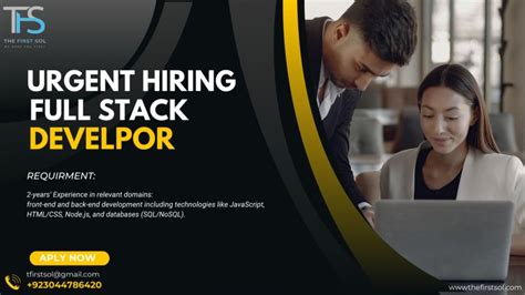 The First Sol On Linkedin Fullstackdeveloper Jobopening Urgenthiring Immediatestart