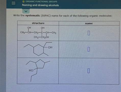 Solved Write The Systematic Iupac Name For Each Of The