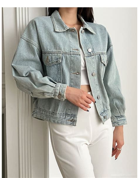 여자 스프링 데일리 오버핏 루즈핏 데님 청 재킷 자켓 블랙 화이트 연청