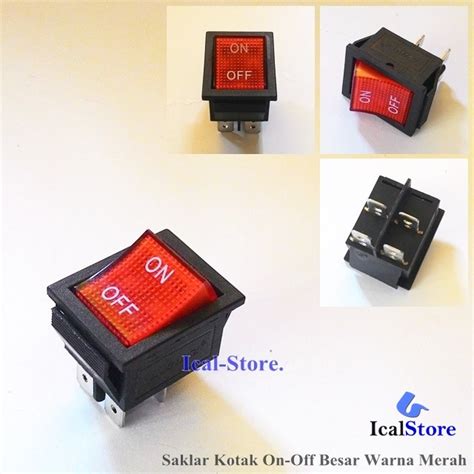 Jual Saklar Switch Kotak ON OFF Besar 4 Pin Kaki Lampu Merah Shopee Indonesia