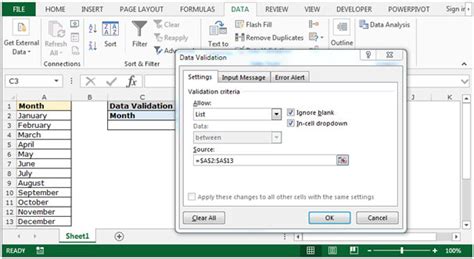 Copying And Pasting Validation List Only In Microsoft Excel