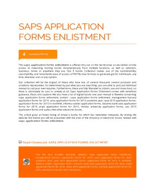 Fillable Online SAPS APPLICATION FORMS ENLISTMENT Manualrepocom Fax Email Print PdfFiller