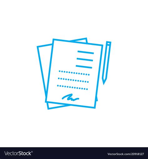 Signed Documents Linear Icon Concept Royalty Free Vector