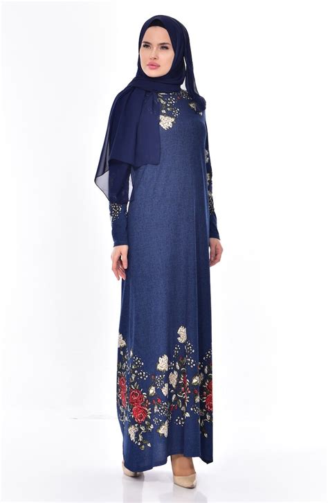 فستان نيلي 7018 01 Sefamerve