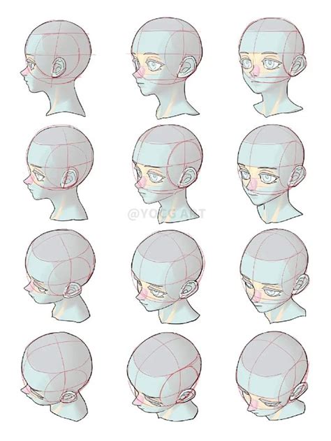 Simplfied Anime Head Concept Art Drawing Art Reference Poses Anime