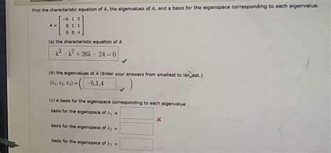 Solved Find The Characteristic Equation Of A The