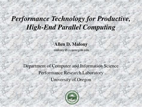 Ppt Performance Technology For Productive High End Parallel