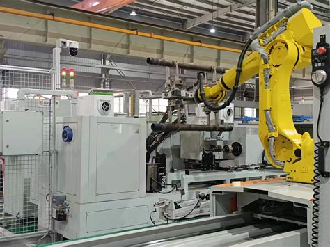 robot loading and unloading drill pipe induction heating weld tempering