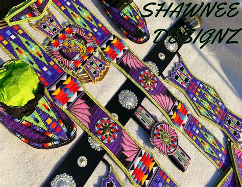 Mens Grass Dance Beadwork Set Purple Shawnee Designz