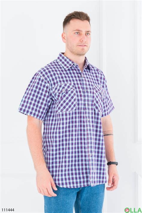 Чоловіча сорочка батал у клітку И A815 4 купити недорого в інтернет магазині «olla Україна
