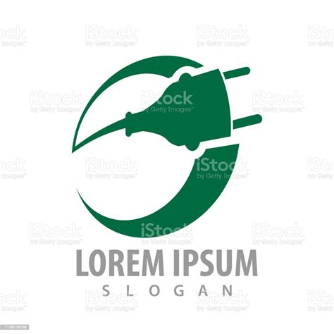 녹색 원형 전기 플러그 개념 디자인입니다 기호 그래픽 템플릿 요소 벡터 전기공에 대한 스톡 벡터 아트 및 기타 이미지 전기공 로고 전기 연료 및 전력 생산 Istock