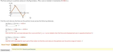 solved the force acting on a particle varies as in the