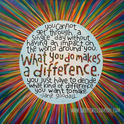 Make A Difference Jane Goodall Quote Print Of Art 5x5 Matted Etsy