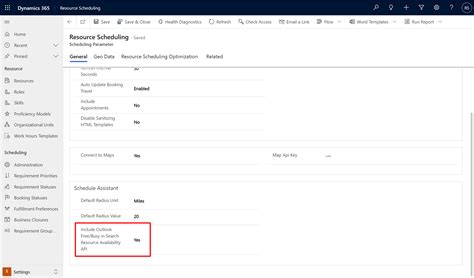 outlook free busy schedules considered by universal resource scheduling