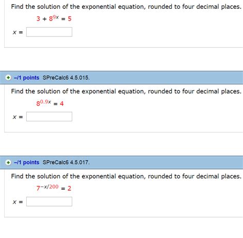 Solved Find The Solution Of The Exponential Equation Chegg Com