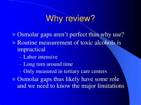 Ppt Osmolar Gaps How Does Etoh Contribute To Osmolar Gaps Can Osmolar Gaps Be Used To Rule