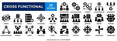 Cross Functional Icon Collection Set Containing Stock Vector Royalty