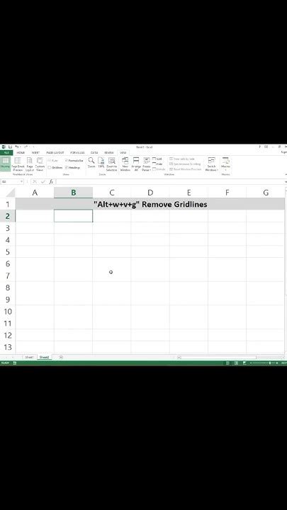 Remove Grid Lines Excel Msoffice Tipsandtricks Share Subscribe Youtube