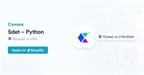 Sdet Python Cyware Simplify Jobs