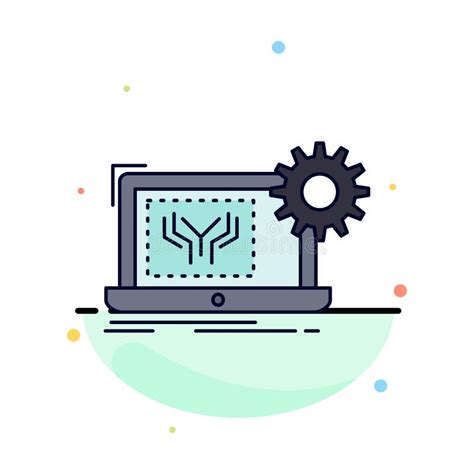 Blueprint Circuit Electronics Engineering Hardware Flat Color Icon