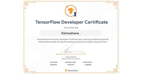 rahmadhania on linkedin tensorflow developer certificate rahmadhania tensorflow