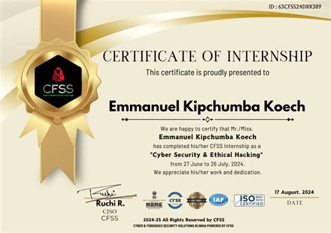 Emmanuel Koech On Linkedin Cybersecurity Ethicalhacking Cfss Infosec Cyberawareness…