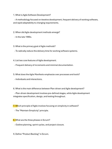 Ch3 Agile Sw Dev Questions Pdf Agile Software Development Scrum Software Development