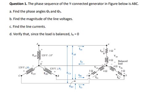 Solved Question The Phase Sequence Of The Y Connected Chegg Com