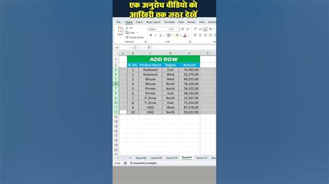 Add Row In Shortcut Way Excel Exceltutorial Tellingtube Tutorialexcel Youtube