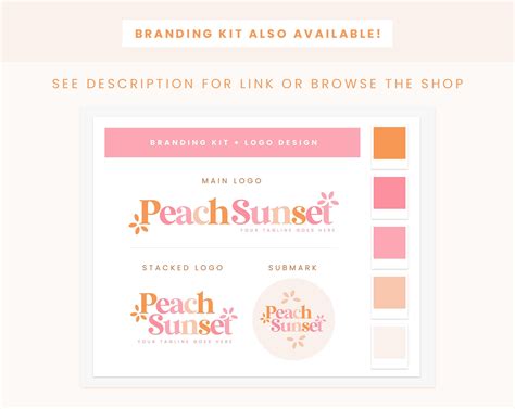 Etsy Shop Banner Templates Peach Pastel Pink Orange Etsy Etsy Australia