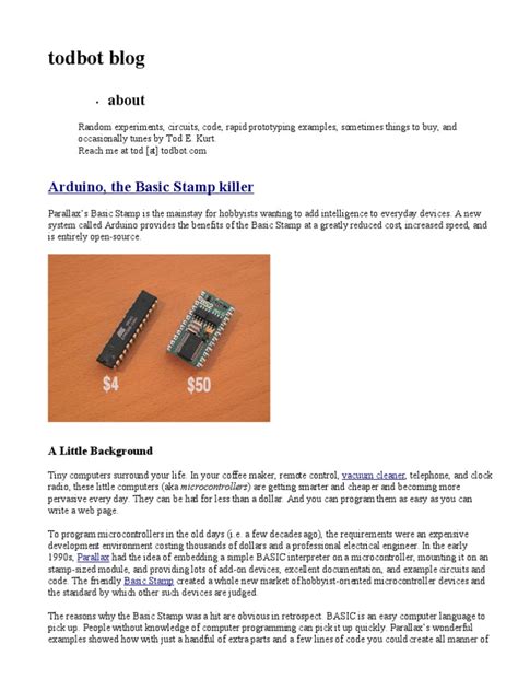 Arduino The Basic Stamp Killer Pdf Arduino Classes Of Computers