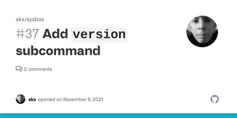 Add `version` Subcommand · Issue 37 · Skxsysbox · Github