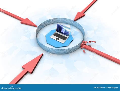 Laptop And Firewall Stock Illustration Illustration Of Technology