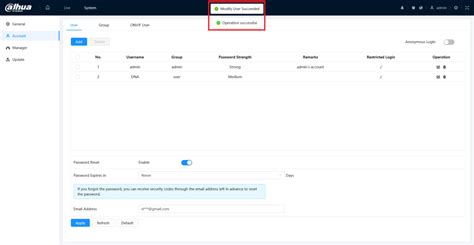 Dahua IPC Changing The Password On The V GUI For IPC