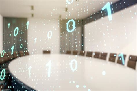 Premium Photo Abstract Virtual Binary Code Sketch On A Modern