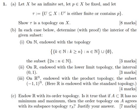 solved a let x be an infinite set let p∈x be fixed and