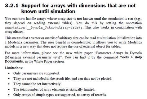 Wait Dymola Variable Length Array Parameters At Run Time Claytex