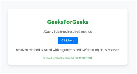 JQuery Deferred Resolve Method GeeksforGeeks
