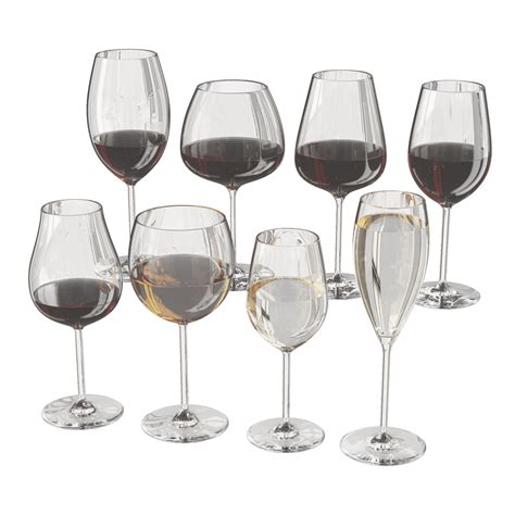 Full Wine Glasses Model Poliigon