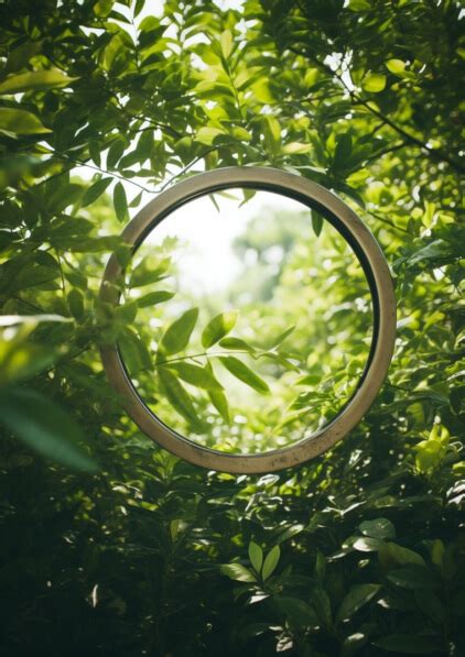 Download Circular Mirror Amidst Greenery Backgrounds Online Creative