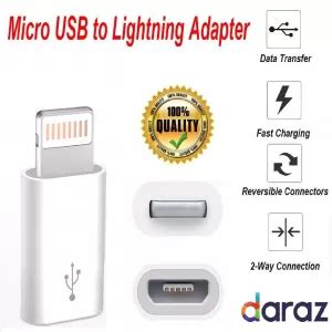 Buy OTG Adapter For Lightning Connector To Micro USB Female Port