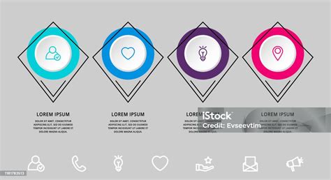 네 개의 종이 라벨 다이어그램 그래프 프리젠 테이션에 대한 벡터 인포 그래픽 템플릿 원 4 가지 옵션이있는 비즈니스 개념 콘텐츠에 대한 빈 공간 단계 타임 라인 워크플로