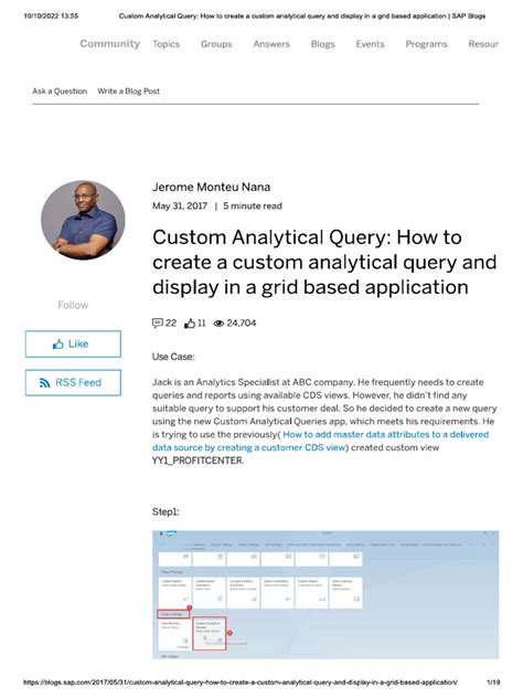 Custom Analytical Query How To Create A Custom Analytical Query And Display In A Grid Based