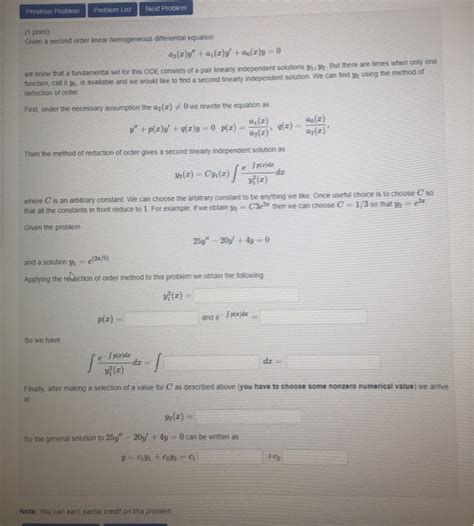 Solved Previous Problem Problem List Next Problem 1 Point