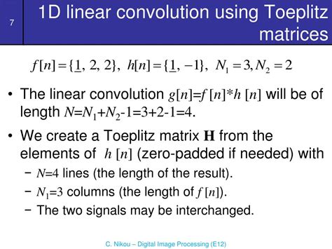 Ppt Filtering In The Frequency Domain Circulant Matrices And