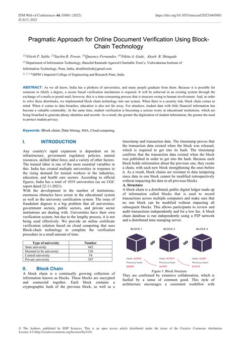 Pdf Pragmatic Approach For Online Document Verification Using Block