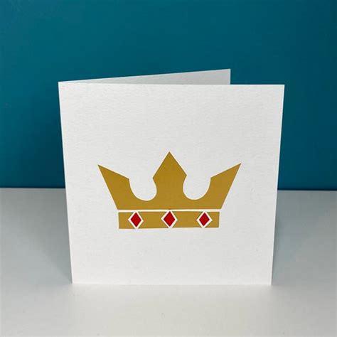 Handmade Papercut King Queen Crown Greeting Card Customisable Etsy Uk