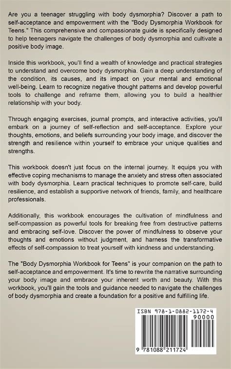 Body Dysmorphia Workbook For Teens A Guided Journey To Self Acceptance