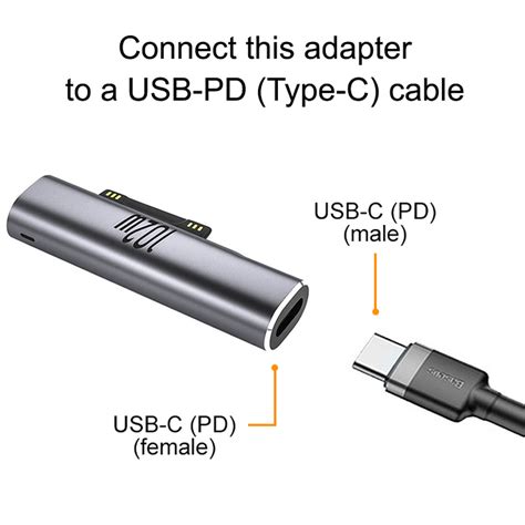 W USB Type C Adapter For Microsoft Surface Laptop